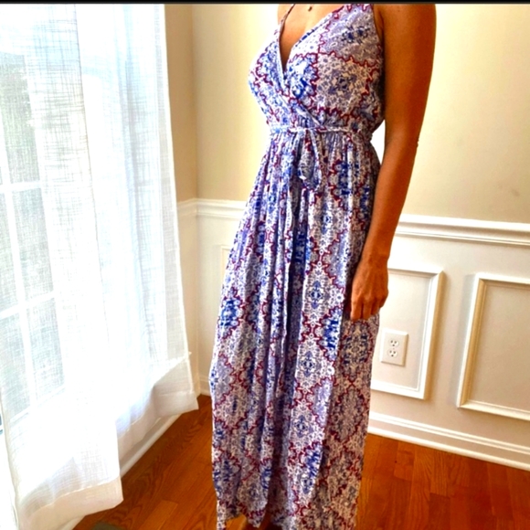 Sim & Sam | Dresses | Nwt Sim Sam Red Blue White Maxi Dress M | Poshmark
